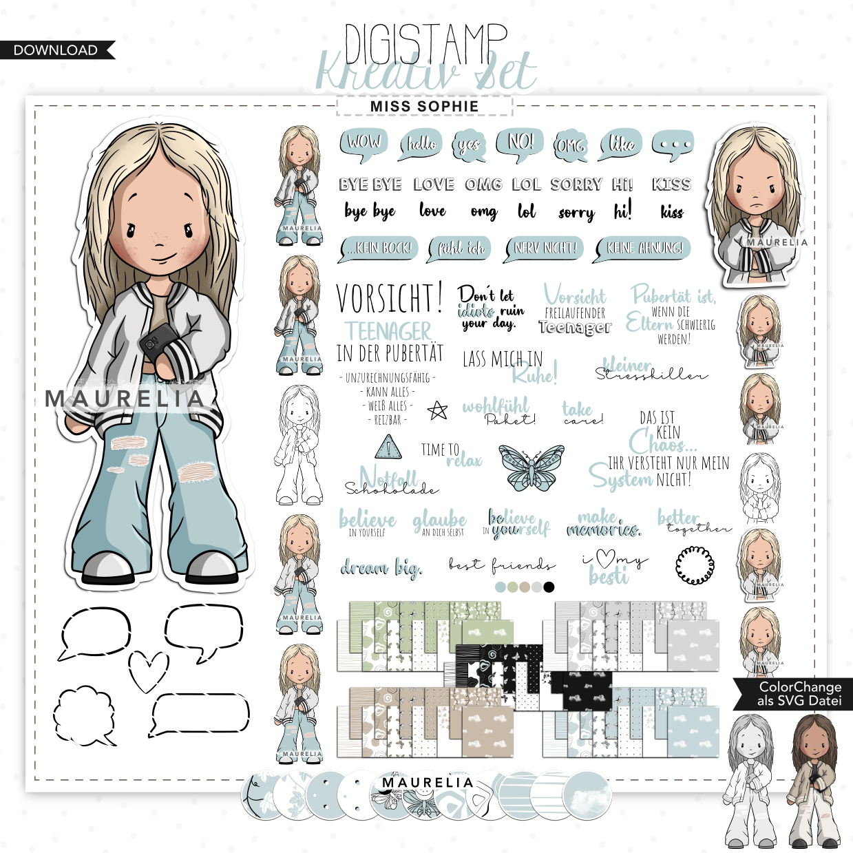 Miss Sophie - ColorChange DigiStamp Teenager | MAURELIA