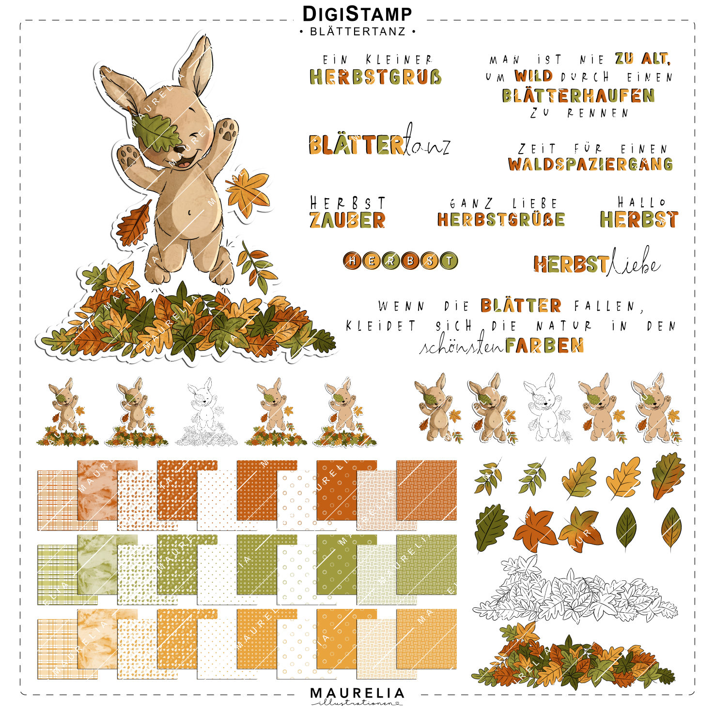 BLÄTTERTANZ - DigiStamp Herbst | MAURELIA